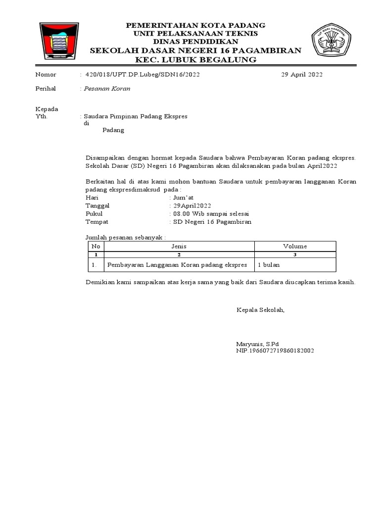 Pesanan SPJ 2022 | PDF