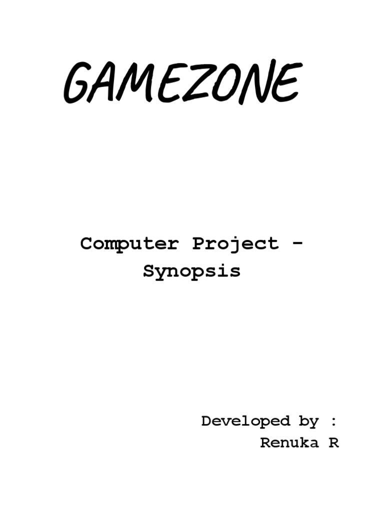 Computer Project Synopsis | PDF