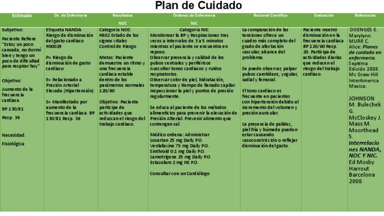 Planes de Cuidado Hipertension | PDF | Hipertensión | Presión sanguínea