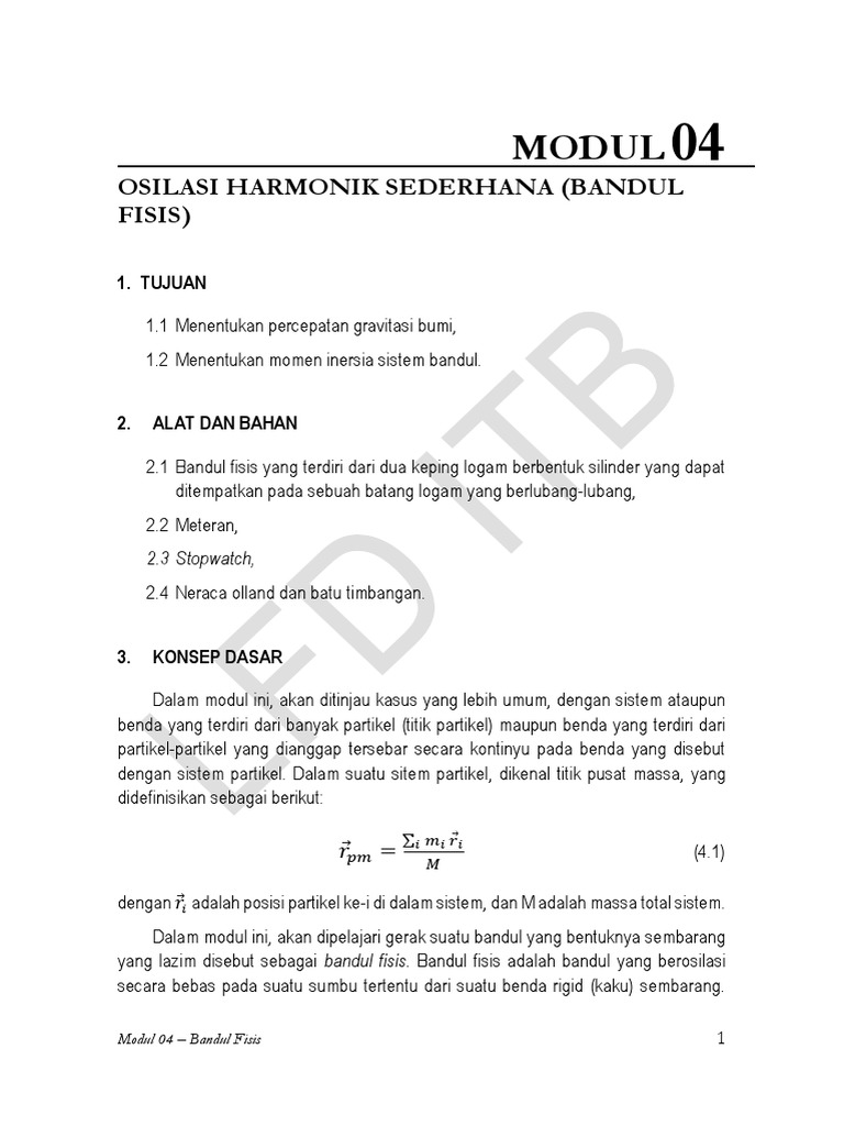 MODUL 04 Bandul Fisis | PDF