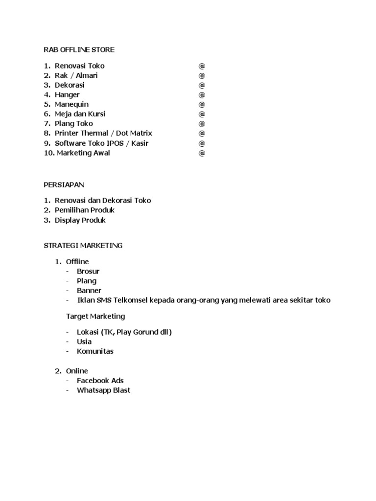 Draft Rab Offline Store | PDF | Karier & Perkembangan | Bisnis