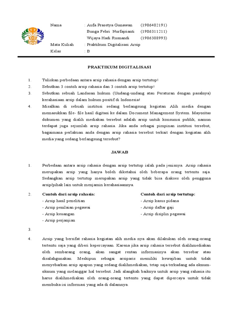 Contoh Arsip Rahasia dan Tertutup | PDF | Filsafat
