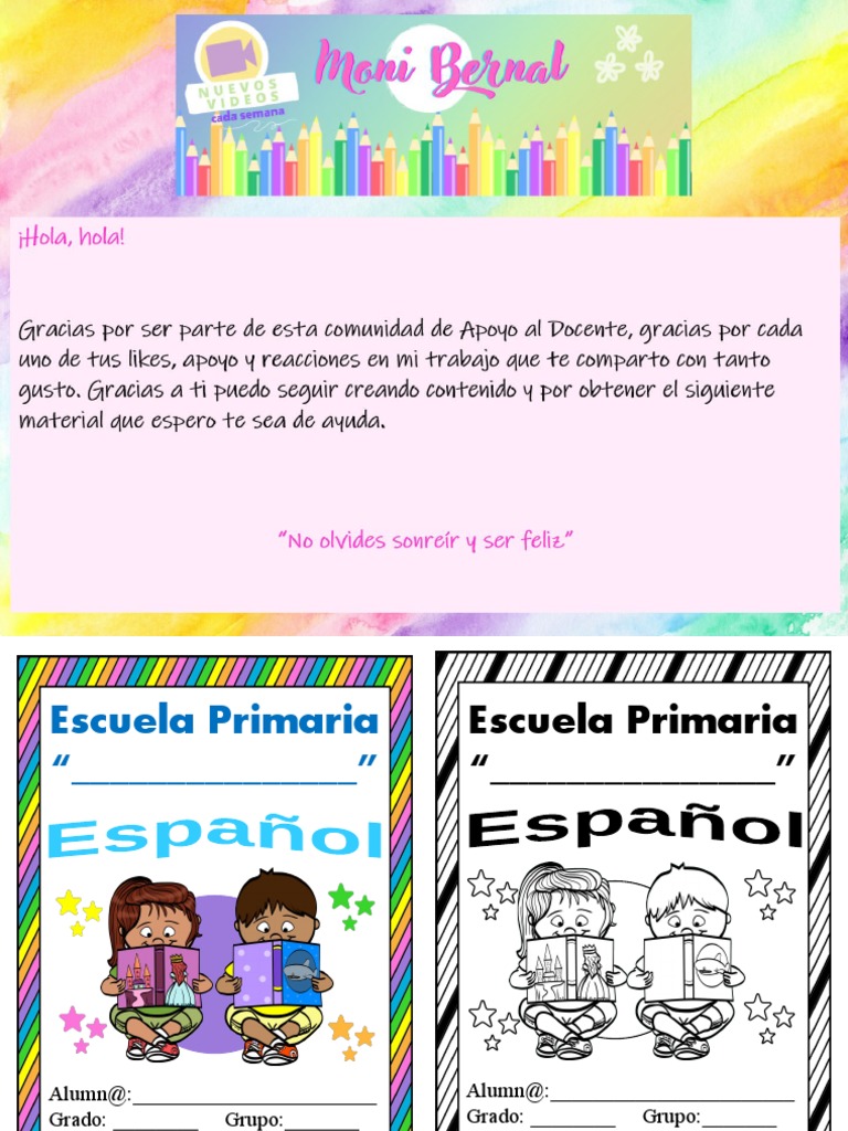 Portadas De Diferentes Materias Para Los Cuadernos Pdf