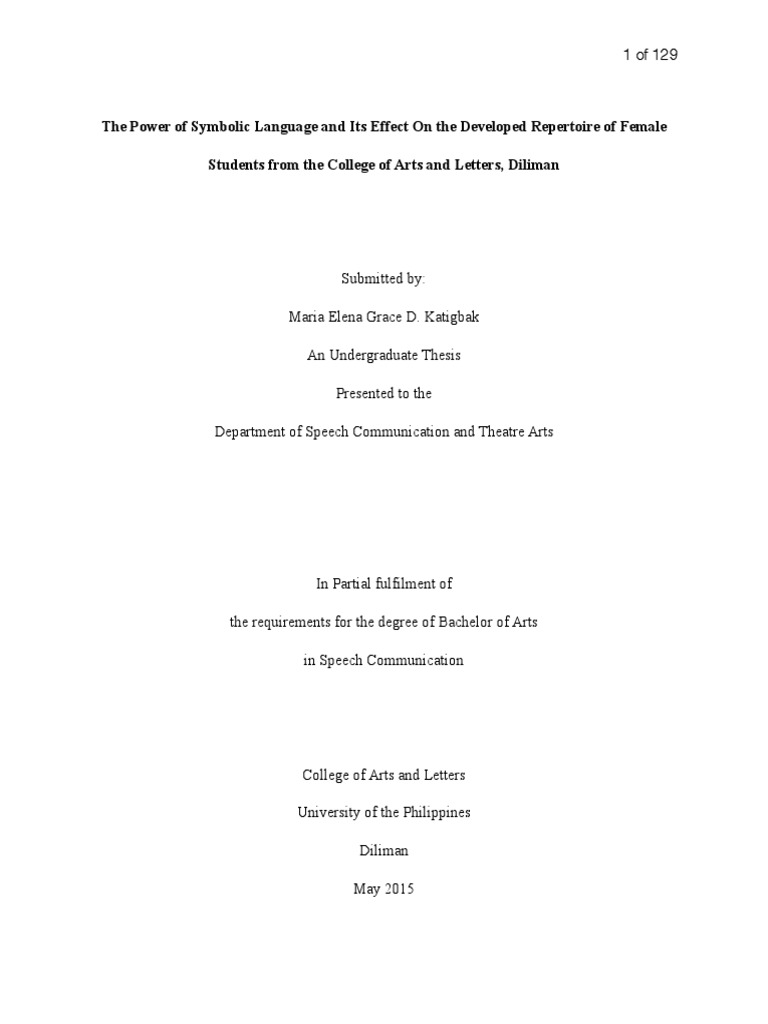 Maria Elena Grace D. Katigbak THESIS | PDF | Focus Group | Gender
