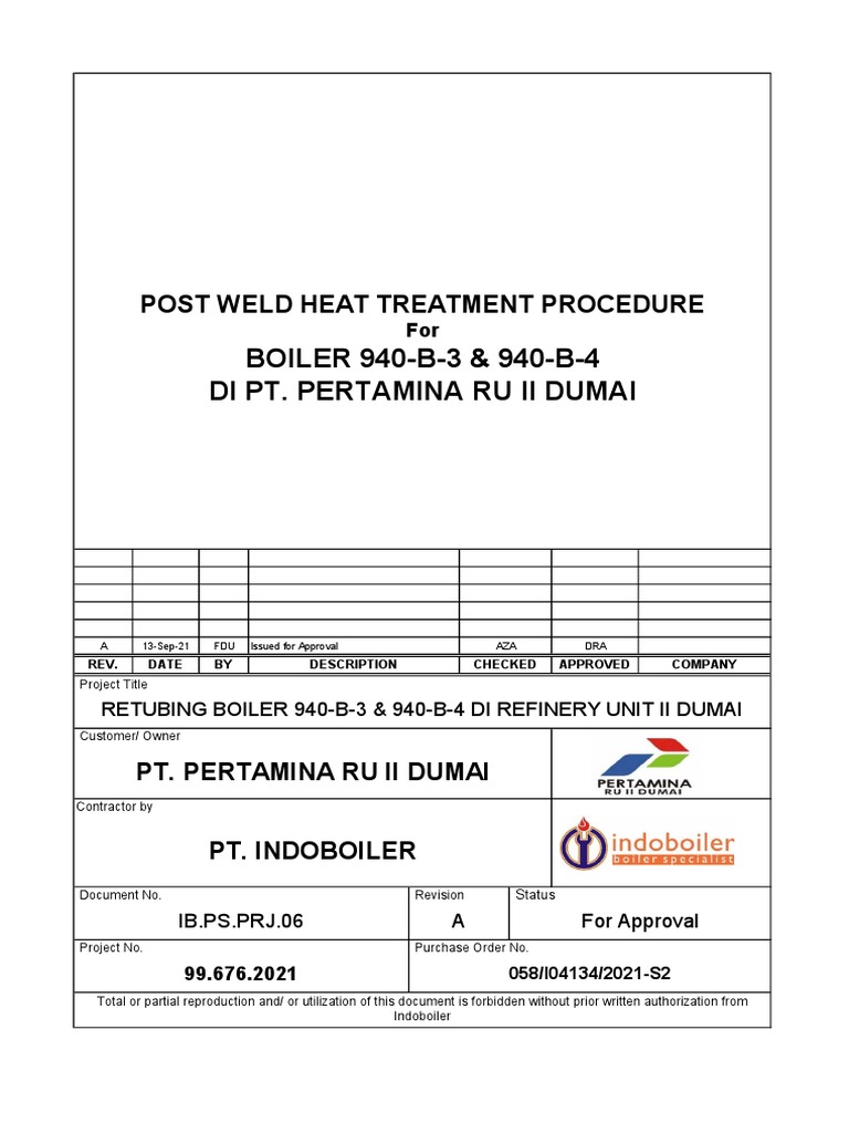 Post Weld Heat Treatment Procedure Rev.A | PDF