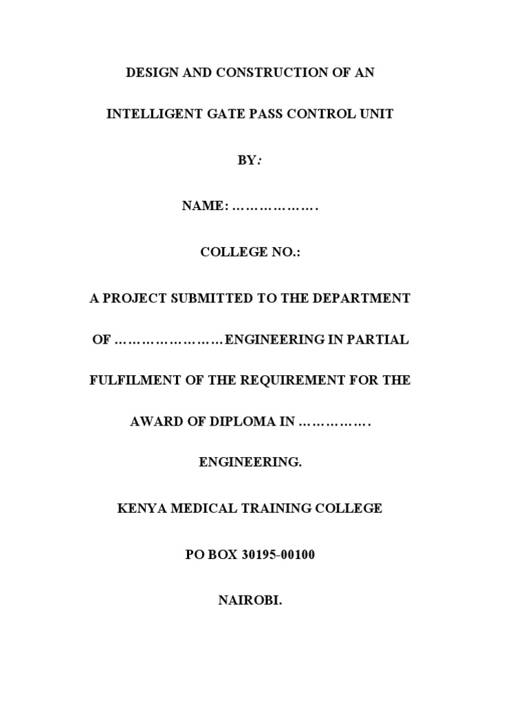Intelligent Gate Pass Control Unit Design | PDF | Security Alarm ...