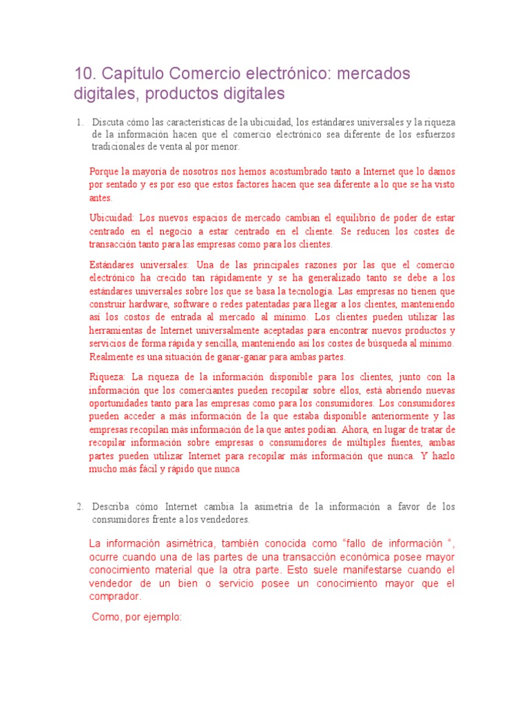 Preguntas de Discusión CAP DEL 10 AL 12 | PDF | Comercio electrónico ...