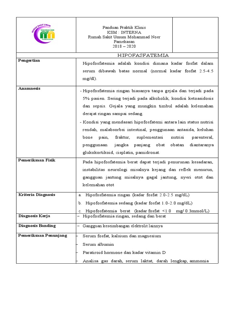 HIPOFOSFATEMIA | PDF