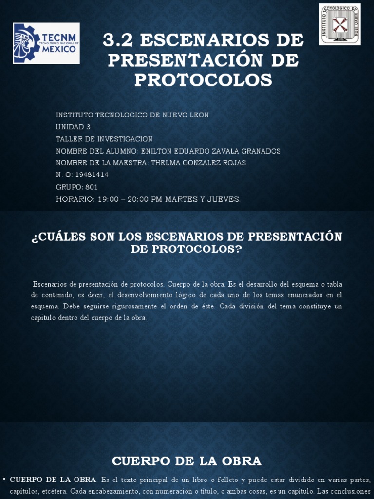 3.2 Escenarios de Presentación de Protocolos | PDF | Teoría | Science