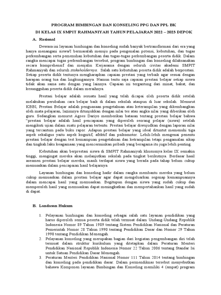 Program PPG BK | PDF