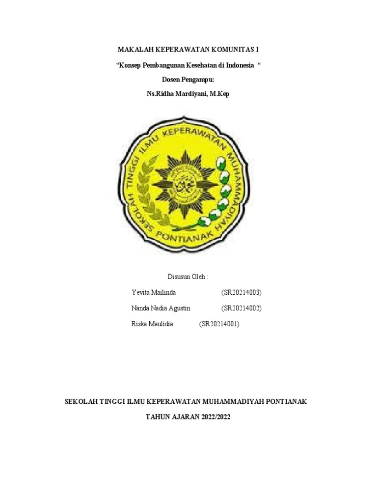 Makalah Keperawatan Komunitas I | PDF | Ilmu Sosial | Pengembangan Diri