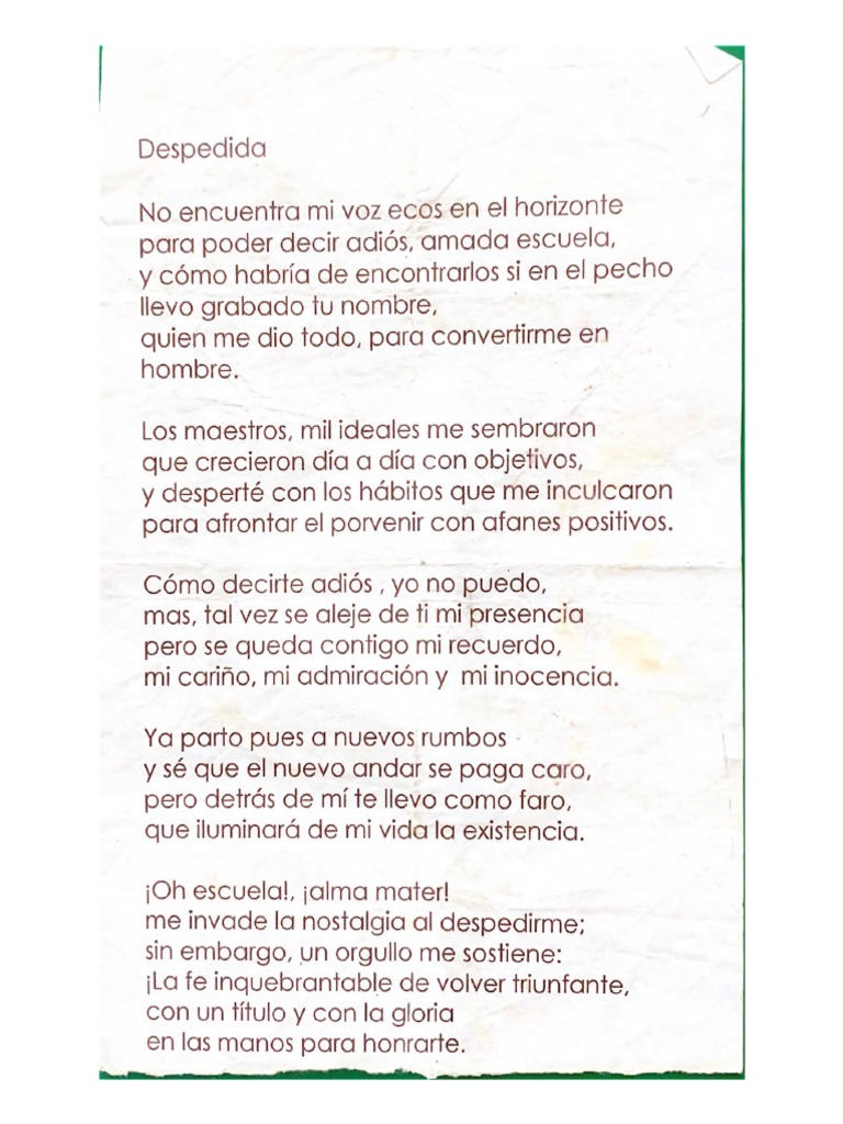 Poema Despedida | PDF