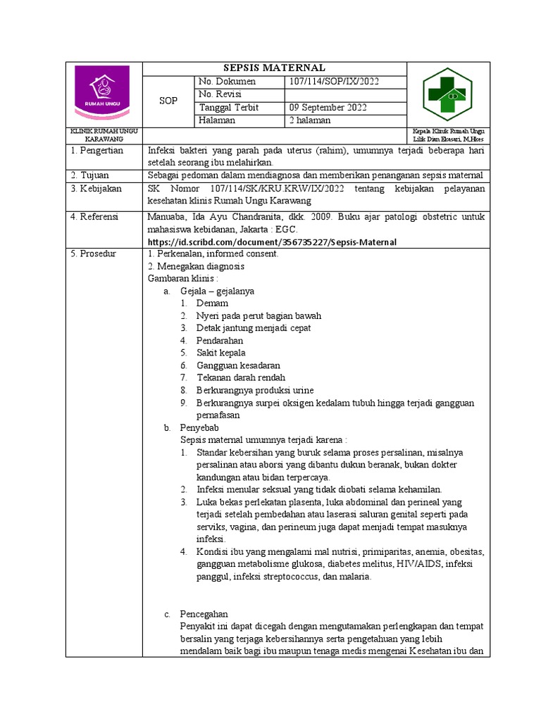 Sepsis Maternal | PDF