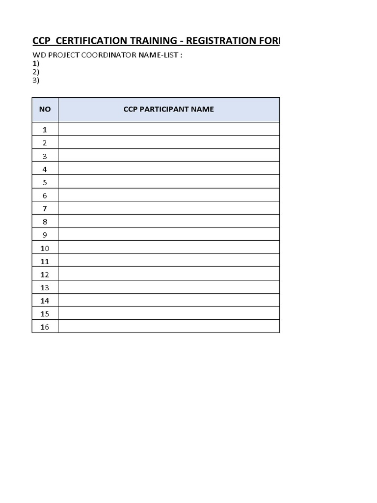 CCP - Registration Form | PDF | Business | Technology & Engineering