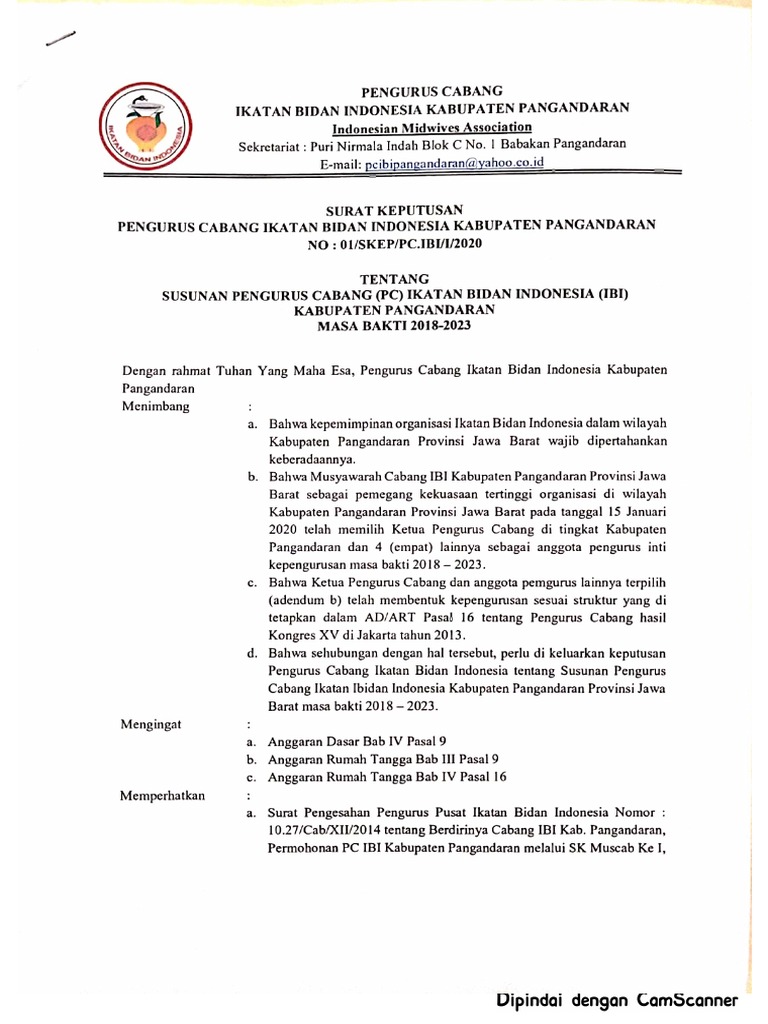 SK PC IBI Pangandaran 2018 2023 | PDF