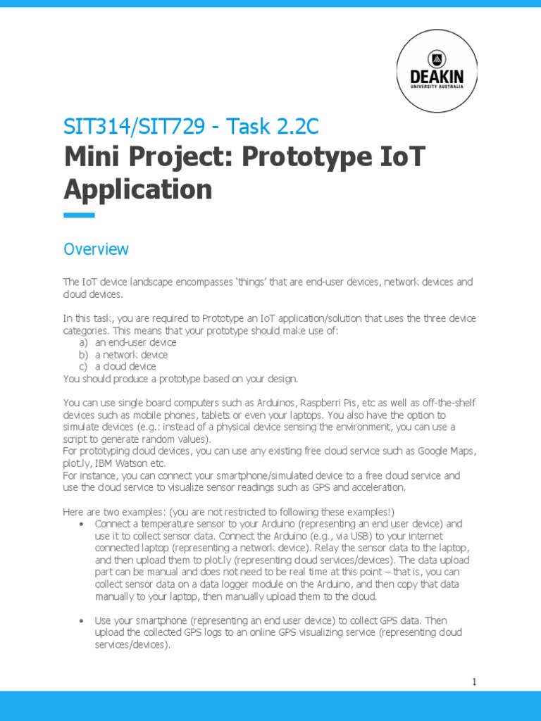 SIT314 - SIT729 2.2C TaskSheet 1 | PDF