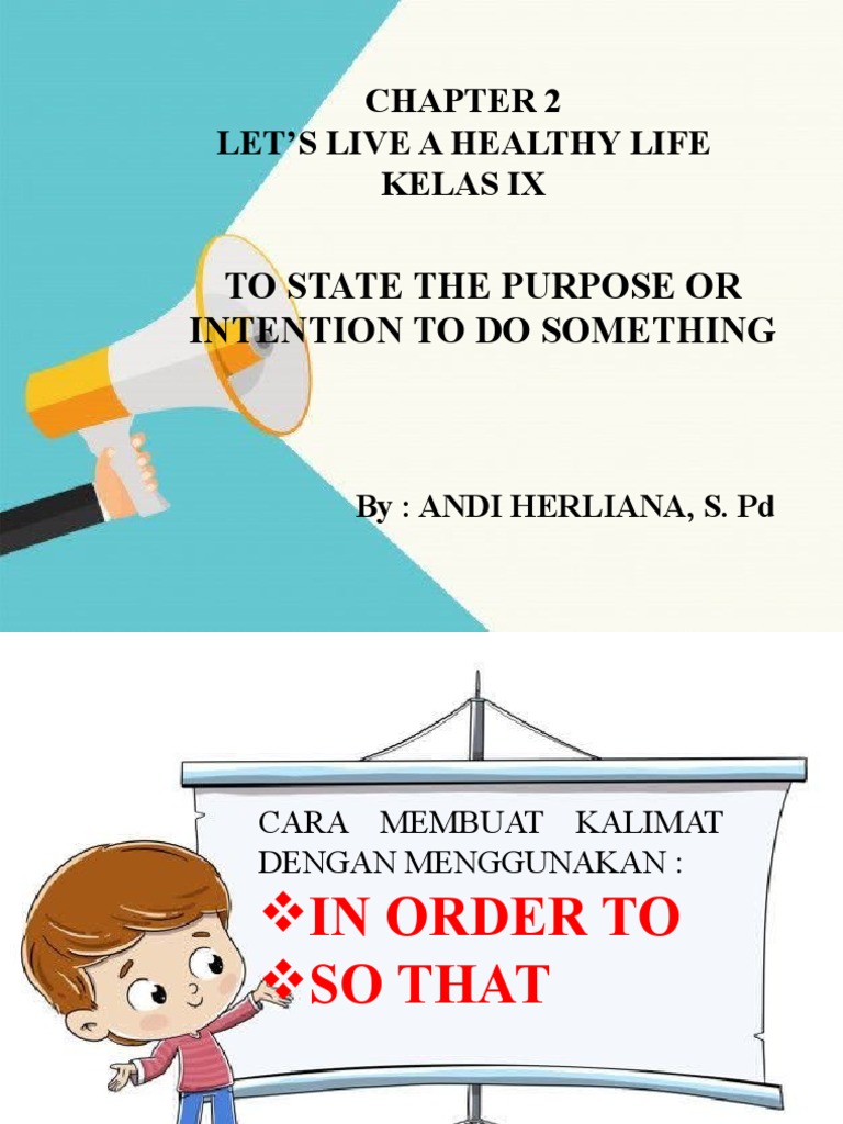 Chapter 2 - Lets Live a Healthy Life Using in Order to and So That | PDF
