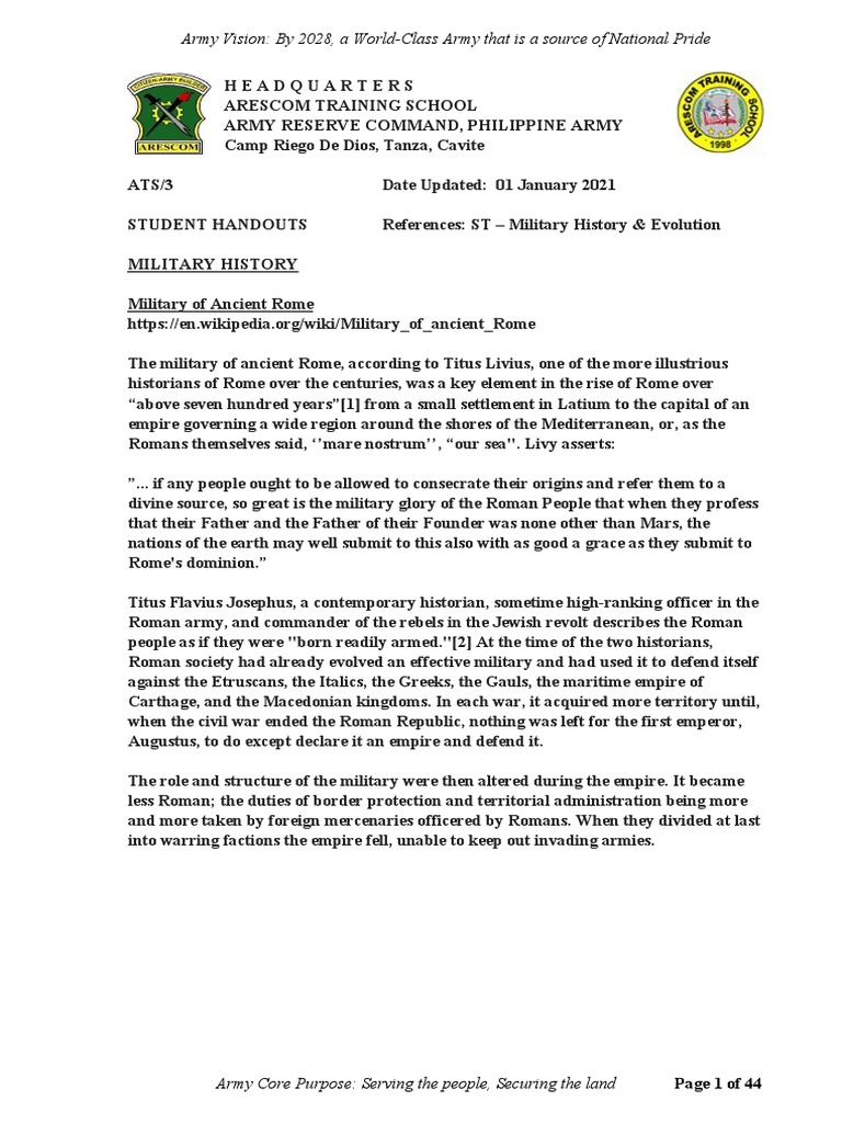 06 - Handouts (Military History Evolution) 43 Pages | PDF | Sun Tzu ...