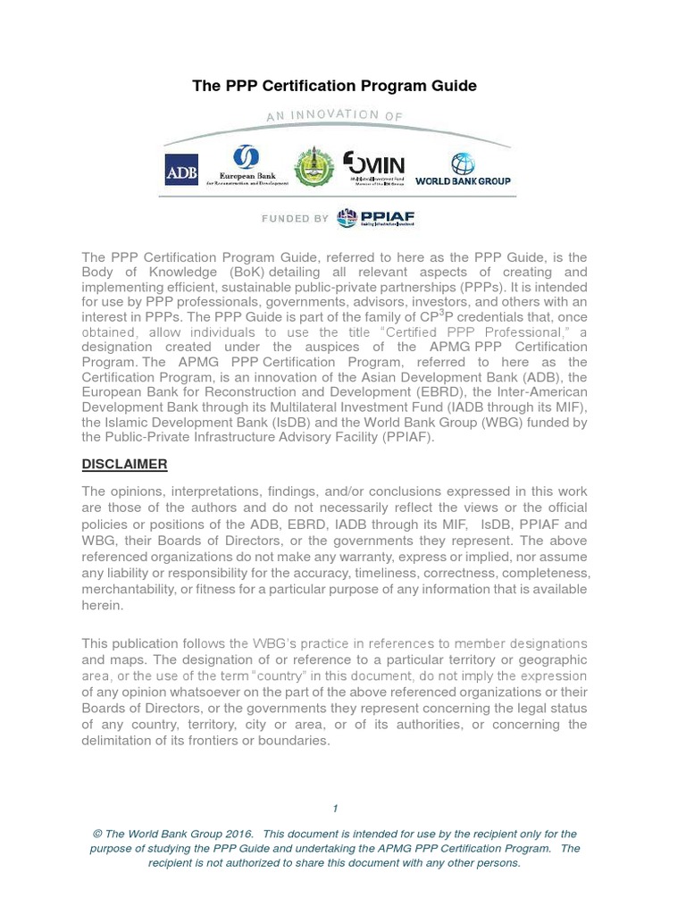 Ppp Certification Chapter 1 Pdf