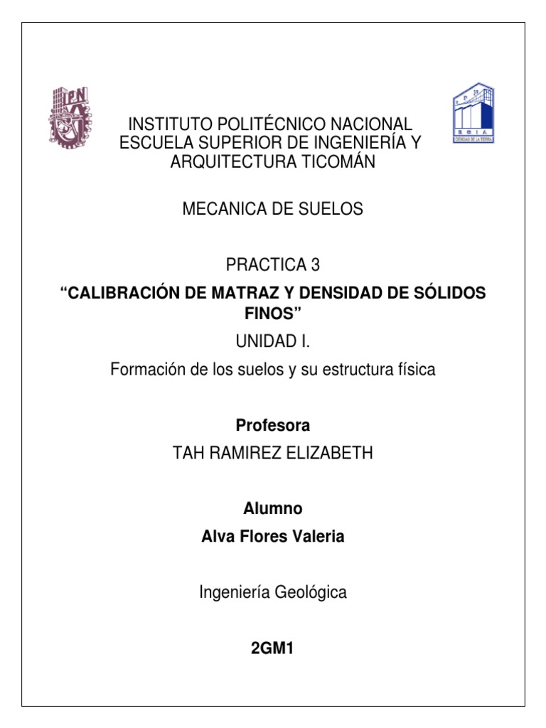 Practica 3 Calibración de Matraz y Densidad de Sólidos Finos | PDF