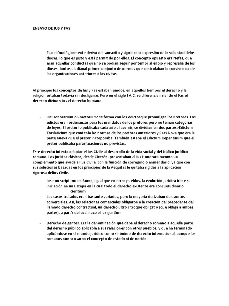 Ensayo de Ius y Fas | PDF | Derecho