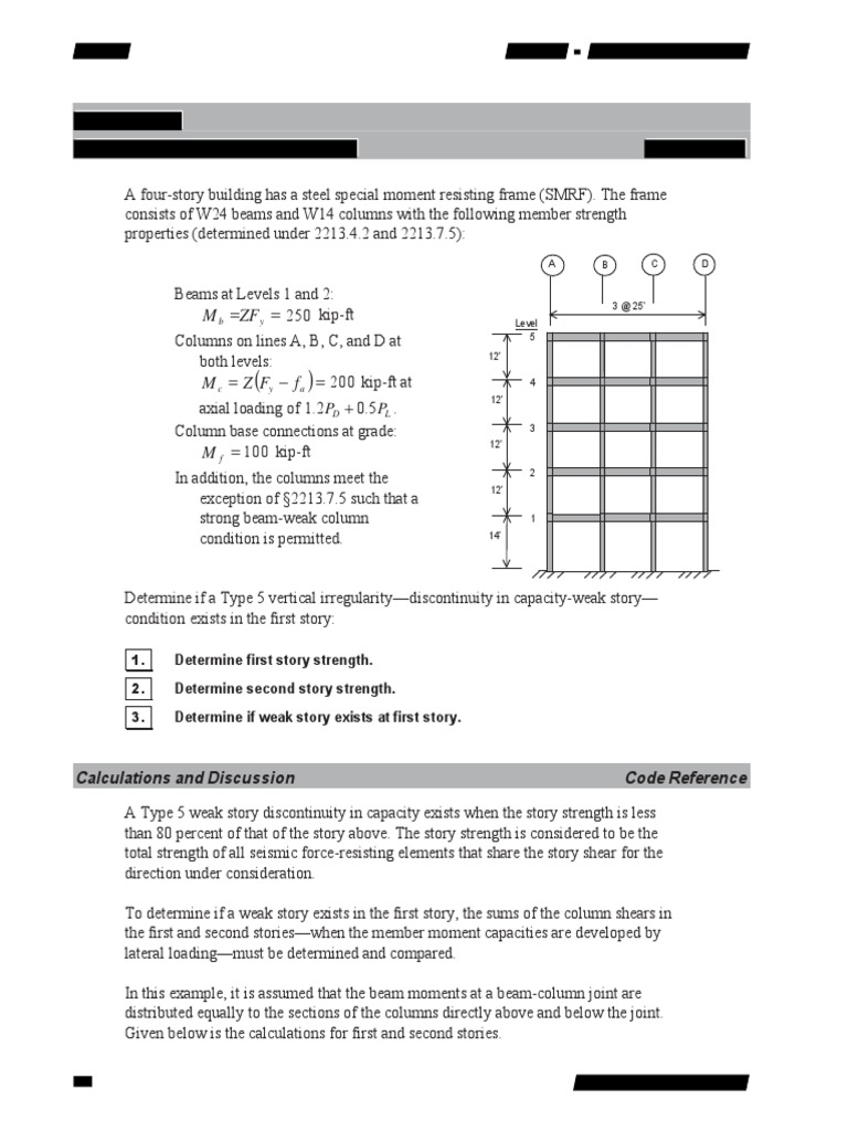 Weak Story Analysis in 4-Story Building | PDF | Beam (Structure ...
