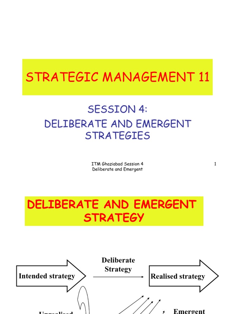 Deliberate and Emergent Strategy | PDF