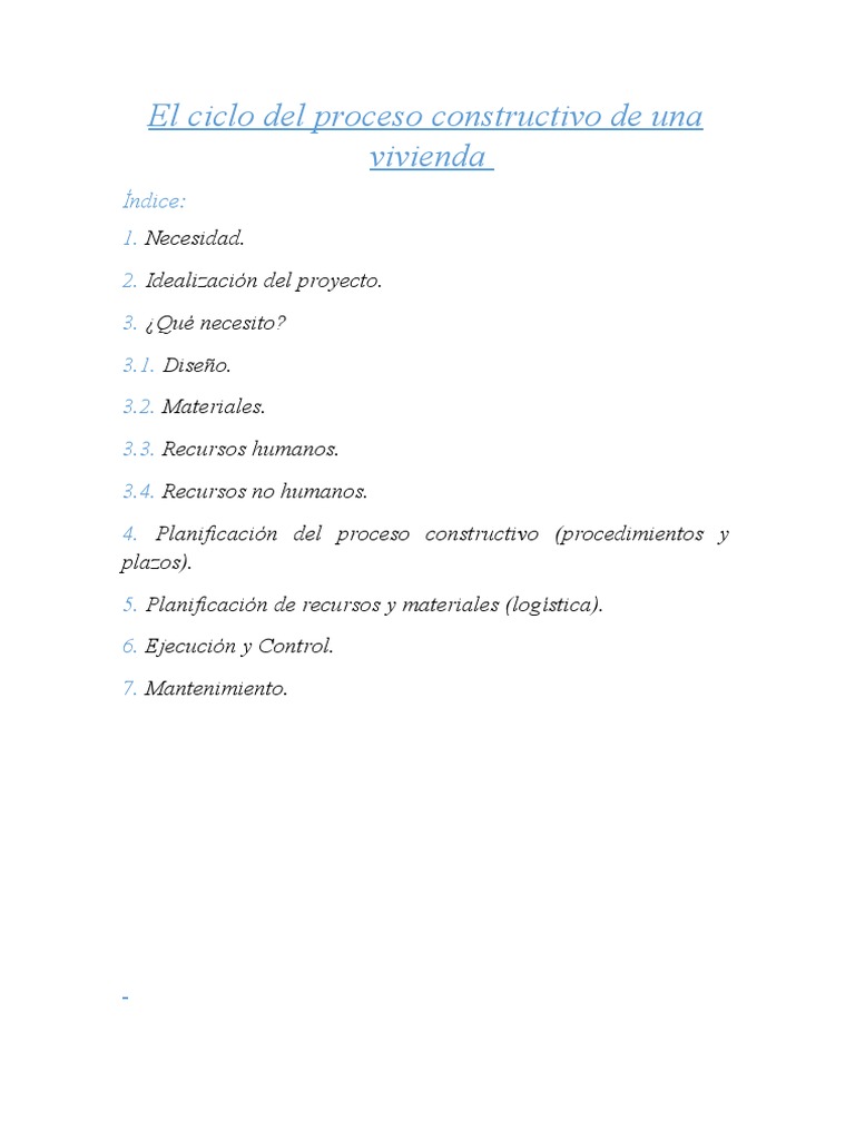 Proceso Constructivo de Viviendas | PDF | Rieles | Inventario