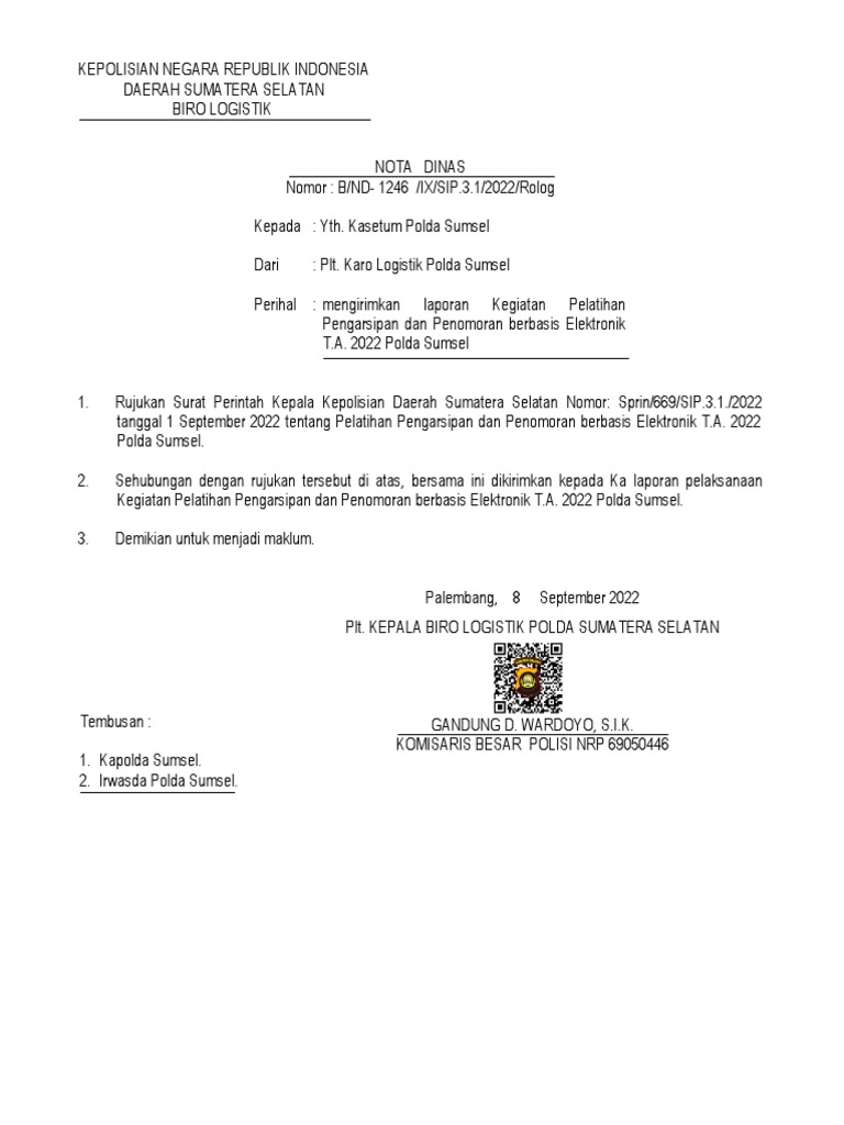 Lap Giat Pelatihan Pengarsipan | PDF