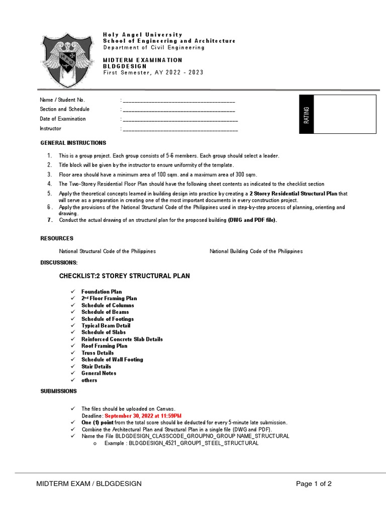 Midterm Exam: Building Design Project | PDF | Economic Sectors
