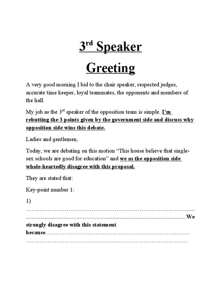 DEBATE-Third Speaker | PDF | Human Sexuality | Sex