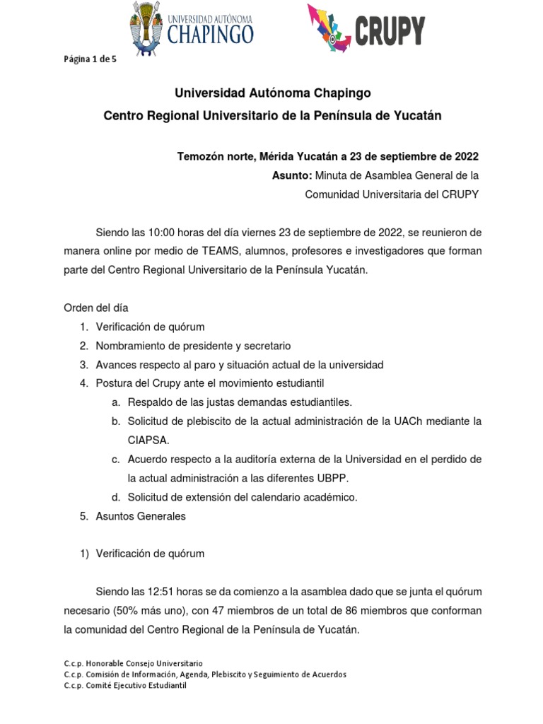 Acta Crupy 23 Sep 2022 Oficial | PDF | Eventos políticos | Gobierno