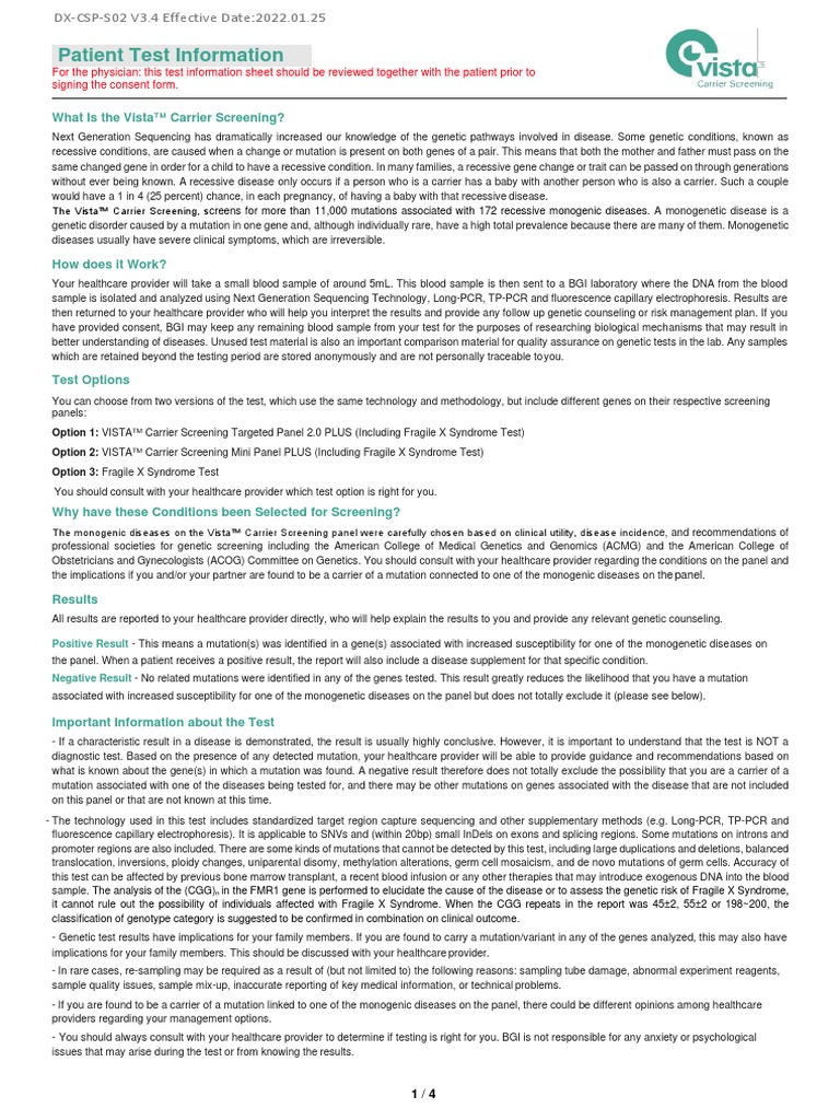 DX-CSP-S02 V3.4 VISTA Carrier Screening Patient Consent Statement (Non ...
