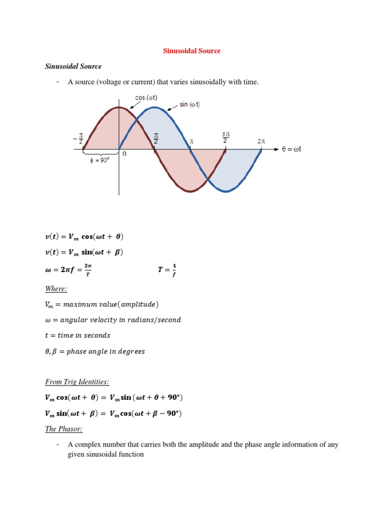 Sinusoidal Voltage Source Analysis | PDF | Mechanics | Electrical ...