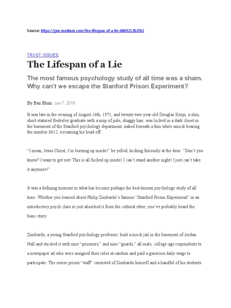 The Lifespan of A Lie | PDF | Psychology