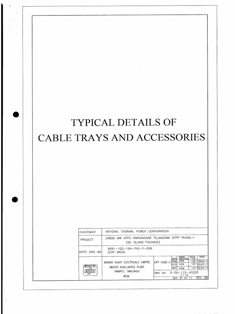 Technical Specification of Cable Trays 1564375363 | PDF | Sheet Metal | Manufactured Goods