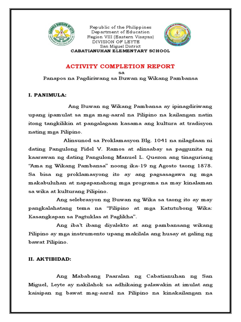 ACR Buwan ng Wika | PDF