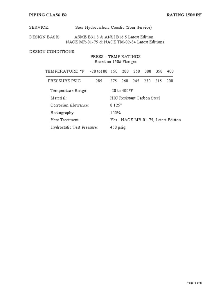 Piping Class B2 | PDF | Valve | Pipe (Fluid Conveyance)