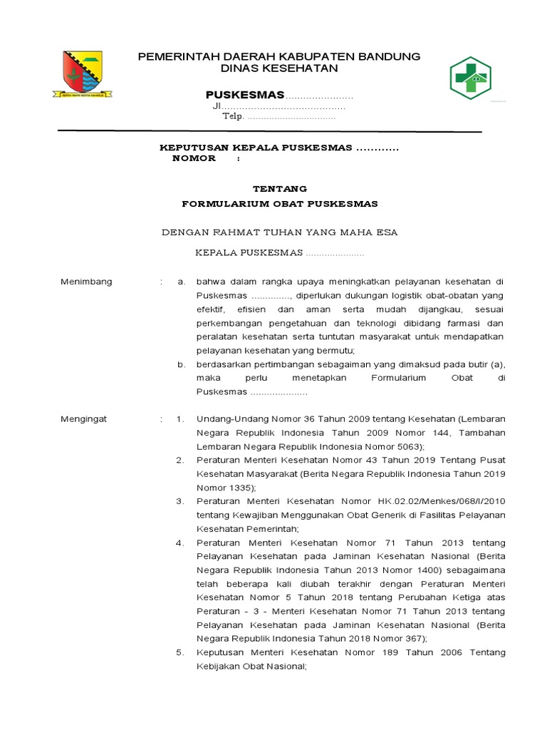Formularium Obat Puskesmas 2025 | PDF