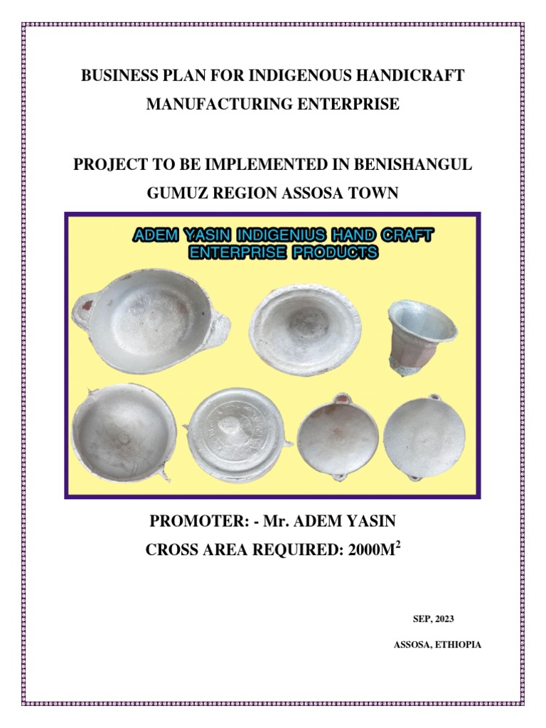 Indigenous Handicraft Plan in Assosa | PDF | Environmental Impact ...