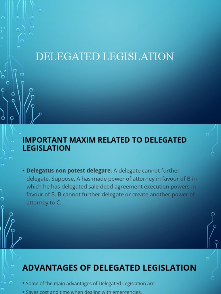 Delegated Legistation | PDF | Law