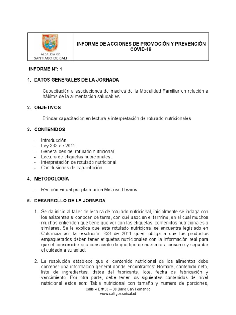 ACTA ALIMENTACION SALUDABLE - Secretaria de Salud - Nutricion-Yuli Montaño - Septiembre | PDF ...