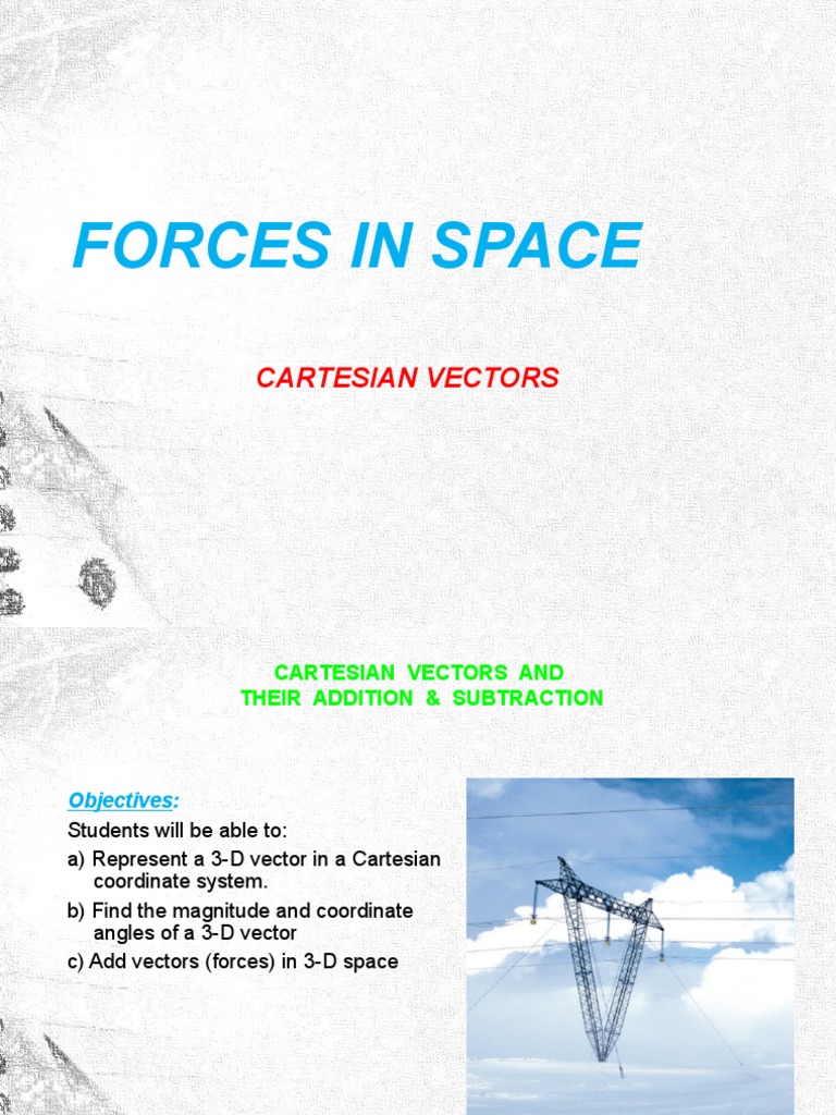 6 Forces In 3d Pdf Euclidean Vector Cartesian Coordinate System
