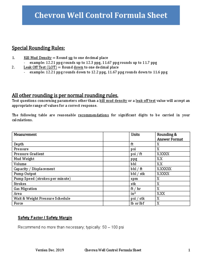 Formula Sheet - Combined C1 and C2 - Version Dec.2019 | PDF