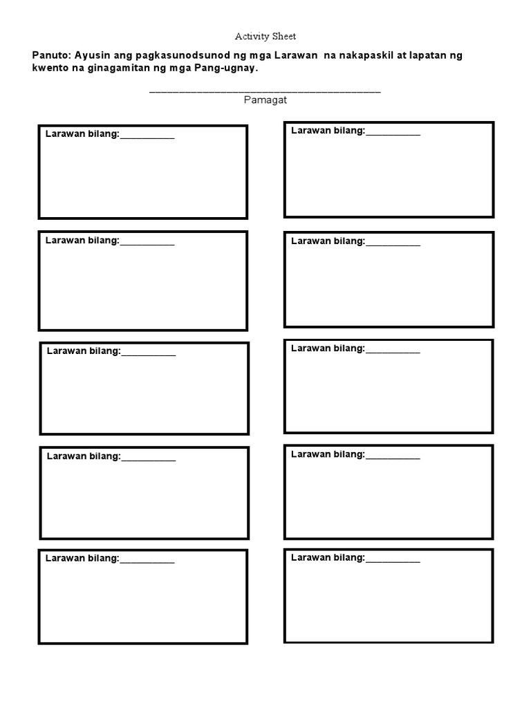 Activity Sheet - Pagsusunod-Sunod NG Pangyayari | PDF
