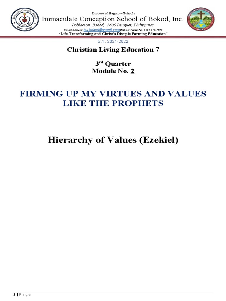 Hierarchy of Values in Christian Living | PDF | Science & Mathematics