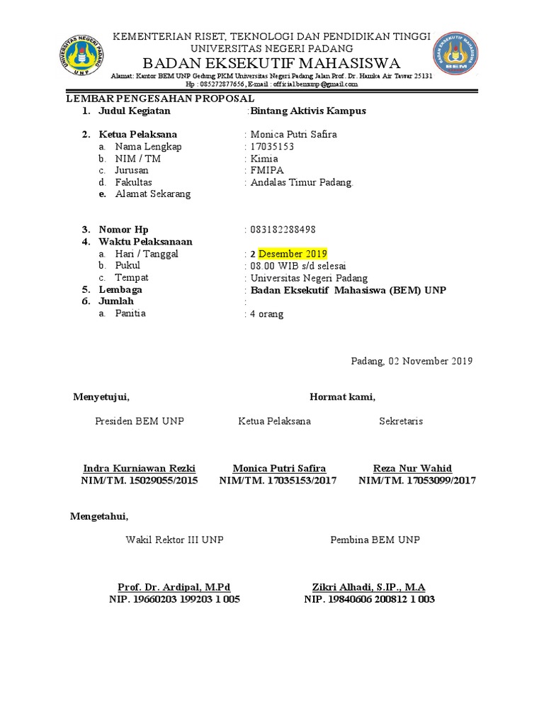 Contoh Proposal Kegiatan Kampus | PDF
