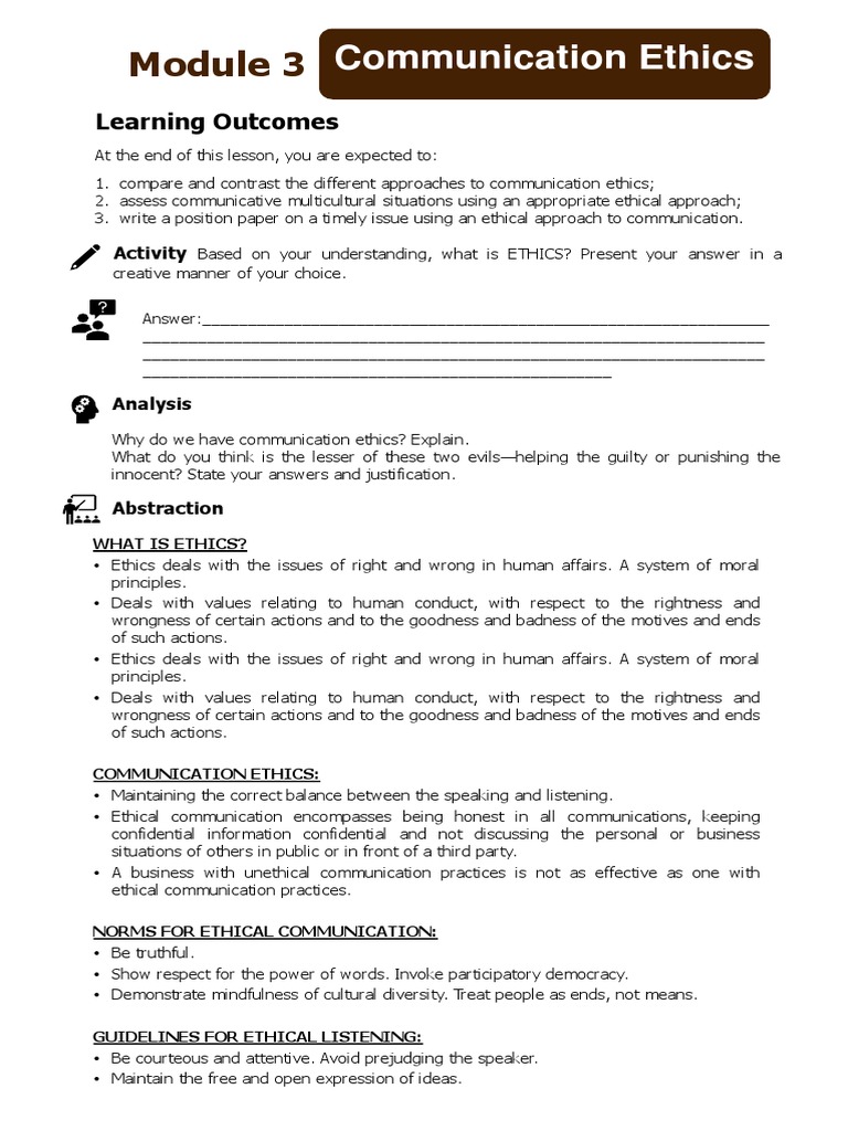 ENG111 L3 Module | PDF | Good And Evil | Communication