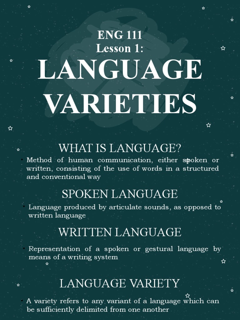 ENG111 Language Varieties and Register | PDF | Communication | Languages