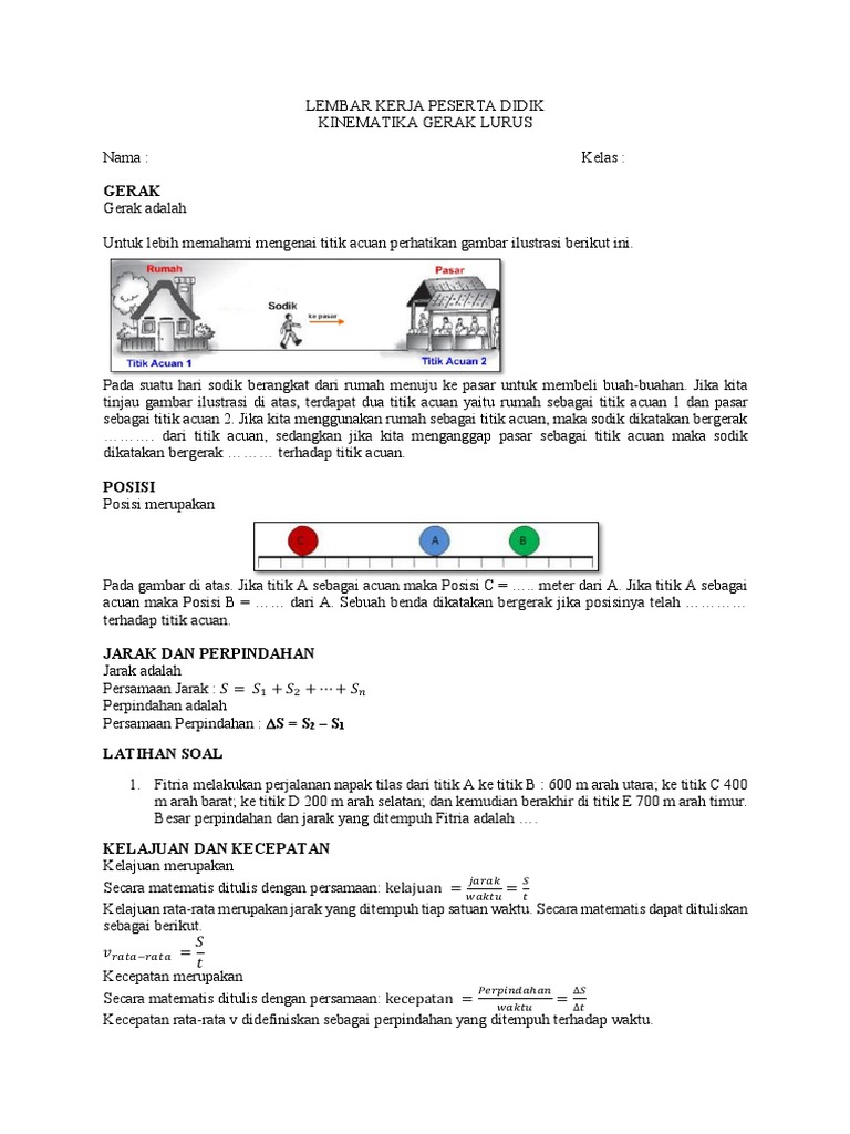 LKPD Kinematika Gerak Lurus | PDF